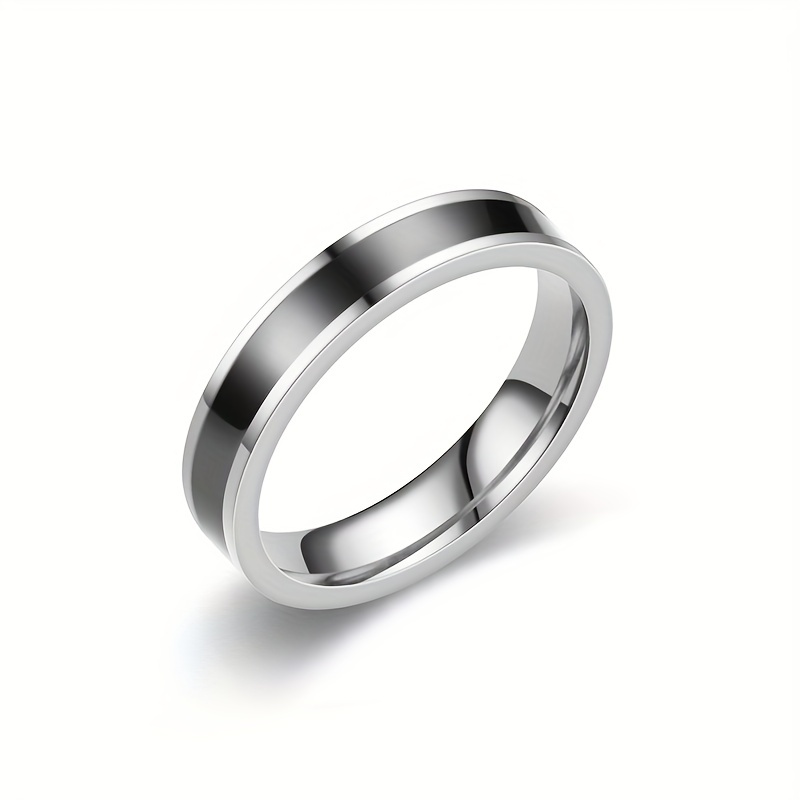 Minimalist Band Ring Made Titanium Suitable Men Women Golden - Temu ...