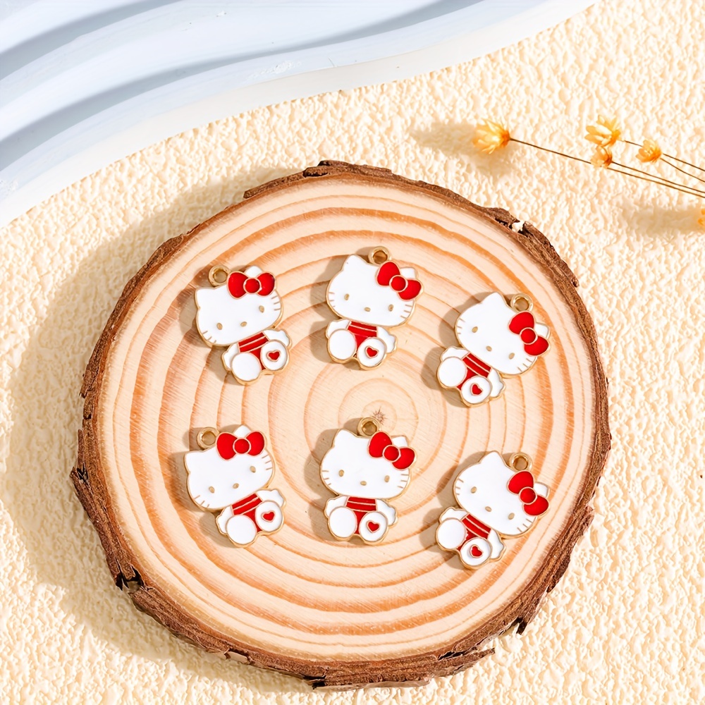 Cute Sanrio Cartoon Jewelry Cute Love Kitty Cat Pendant Diy - Temu ...