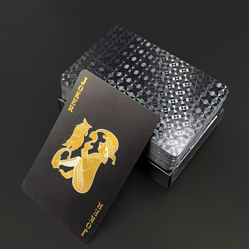 1pc 2pcs Playing Cards Durable Waterproof Washable Gold Leaf Playing ...