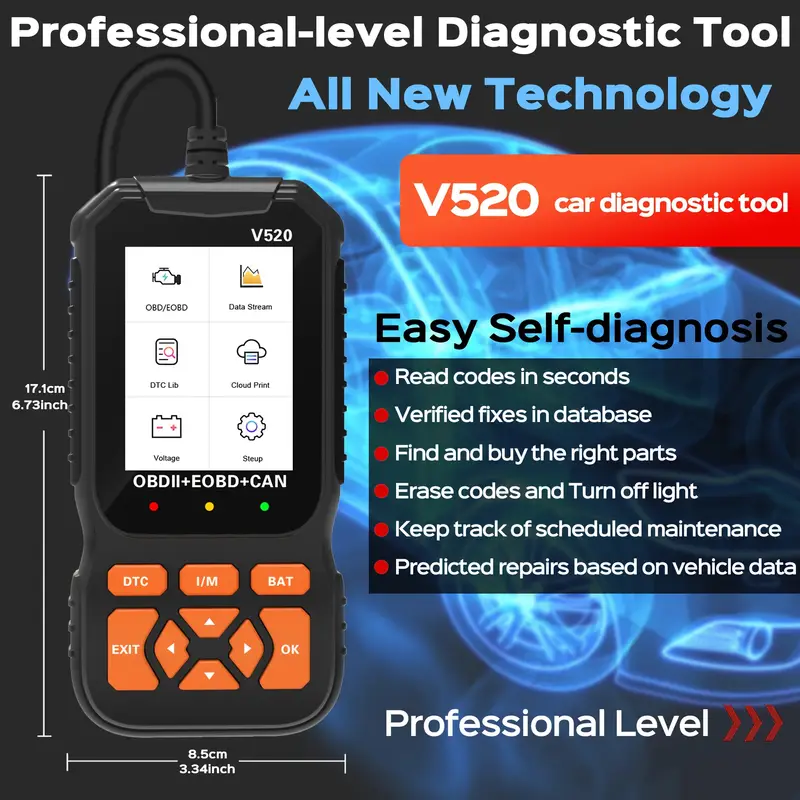 Obd2 자동차 스캐너 진단 검사 도구 전문 정비공 차량 오류 코드 리더 Obdii 프로토콜 자동차에 대한 Temu