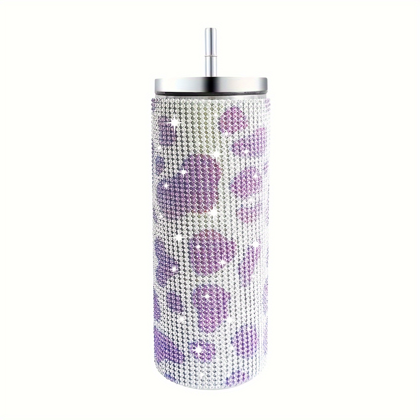 Cow Print Studded Tumbler Lid Straw Stainless Steel Water - Temu New ...