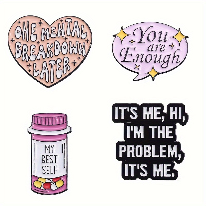 Funny Quotes Enamel Pins Letter Brooches Lapel Badges Gift - Temu ...