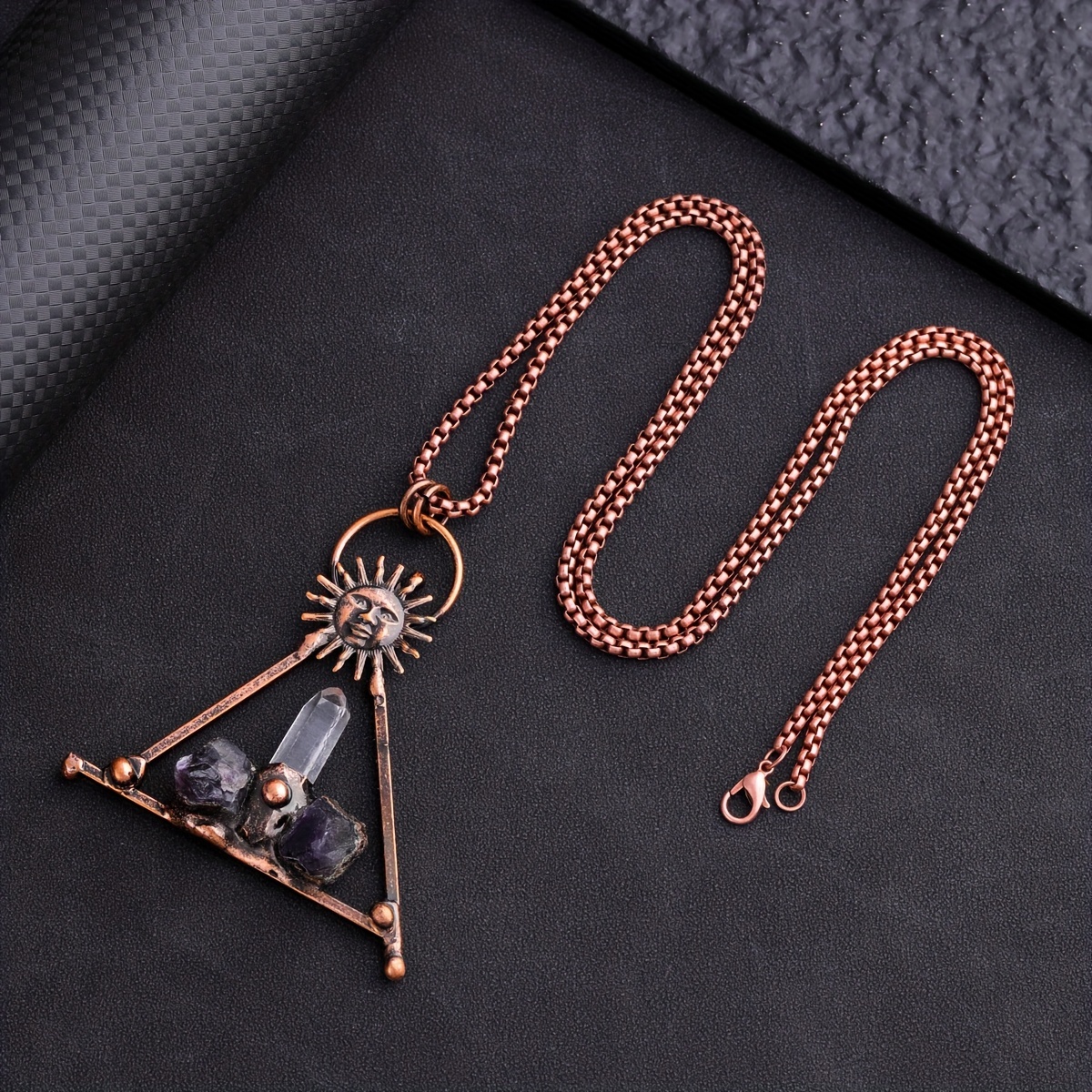 Copper Sun Goddess White Crystal Amethyst Hexagonal Pillar - Temu Ireland