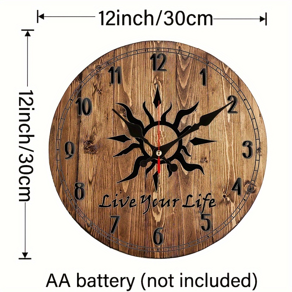 Wall Art Live Your Life Tribal Round Wood Wall Clock Decor - Temu ...