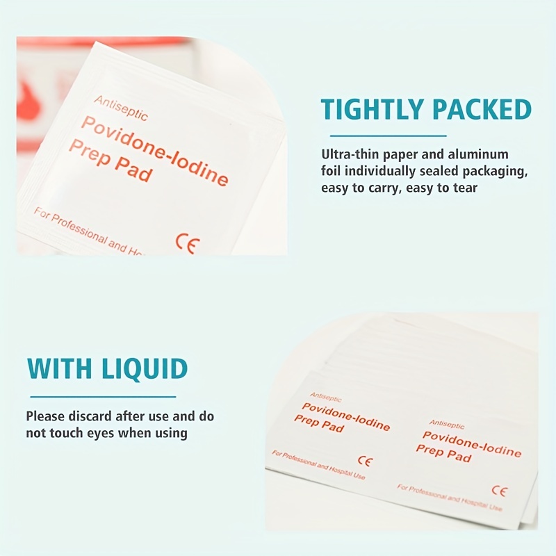 10pcs Povidone Iodine Prep Pads Saturated With Povidone Iodine 10 ...