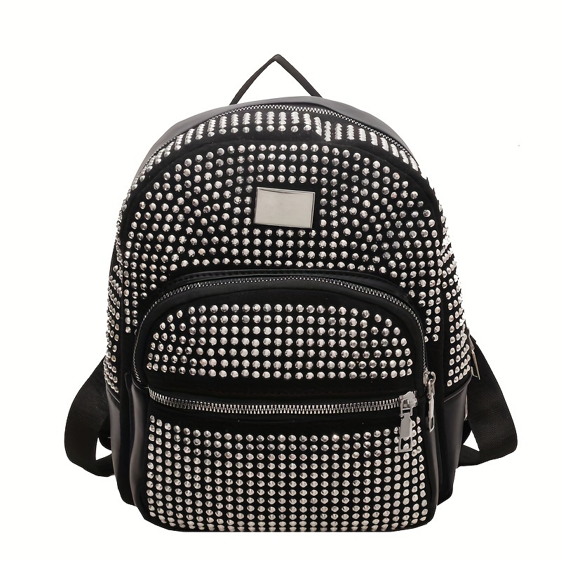 Mini Rhinestone Backpack Punk Style Street Wear Daypack - Temu United ...