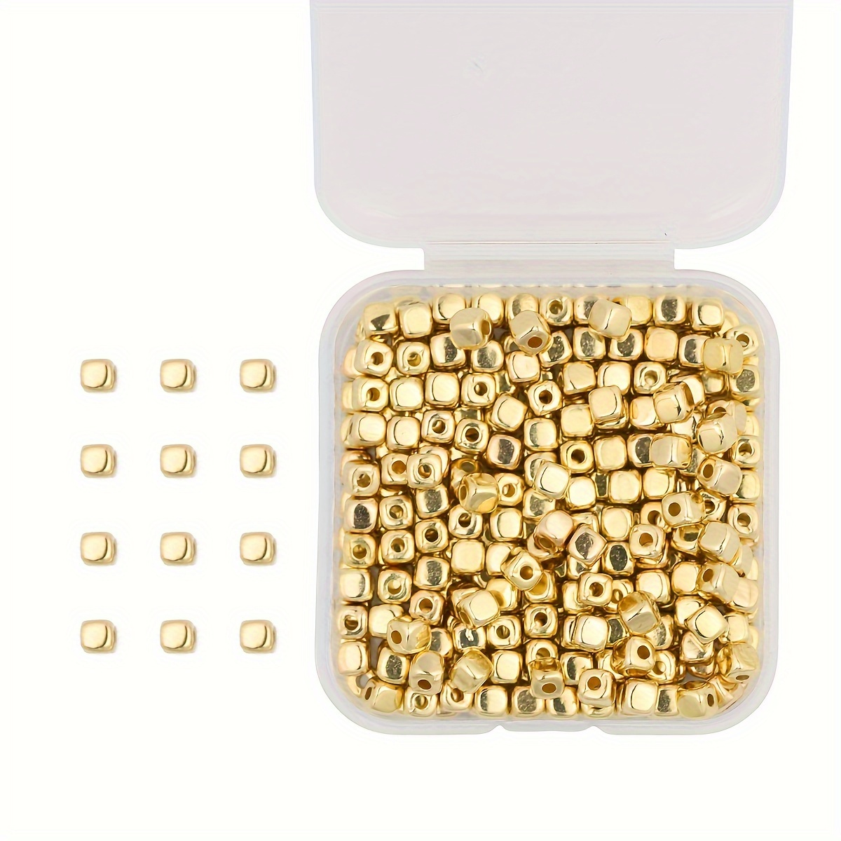A Box Square Ccb Plastic Loose Spacer Beads Jewelry Making - Temu ...