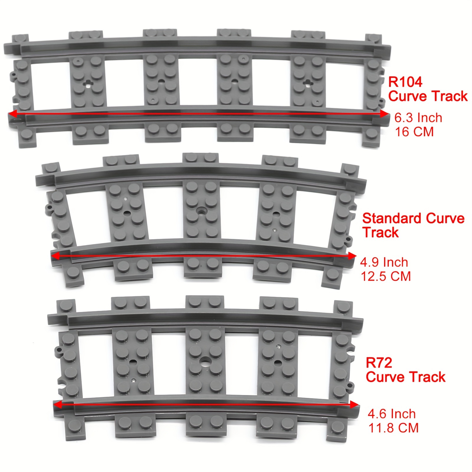 Blocks City Train Curve Track R72 R104 Compatible With 53401 Flexible ...