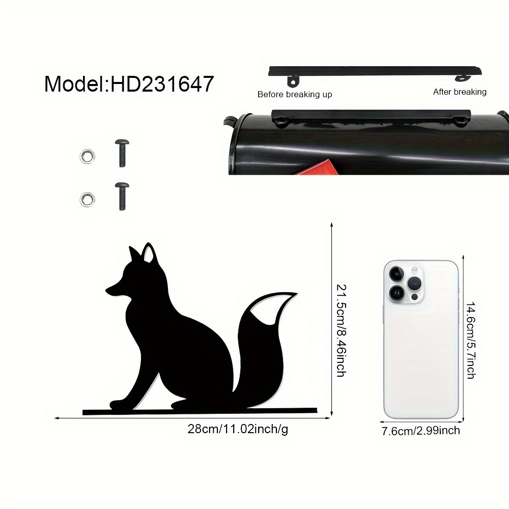 Fox Metal Mailbox Topper Hardware Included Mailbox Logo - Temu