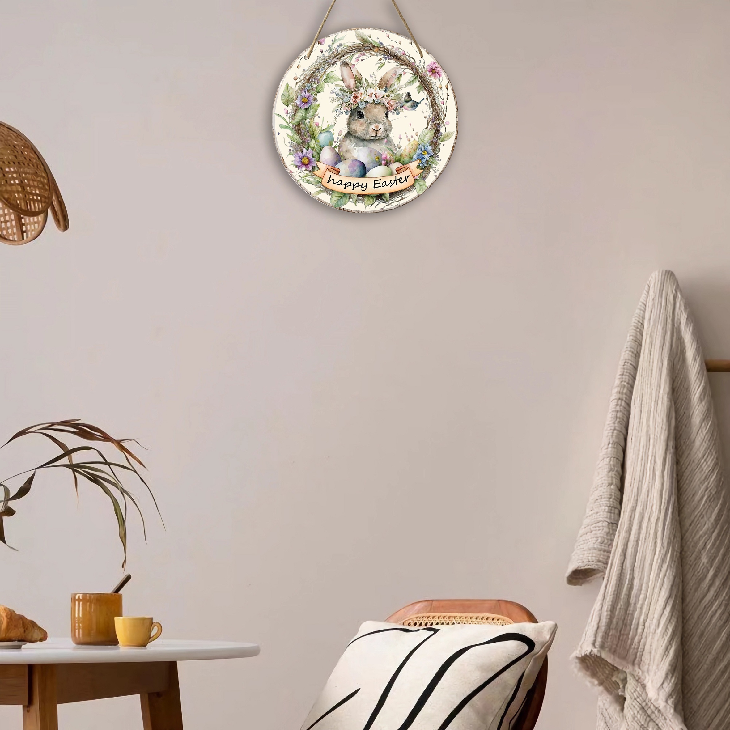 Happy Easter Bunny Sign Wreath Sign Easter Egg Sign Spring - Temu