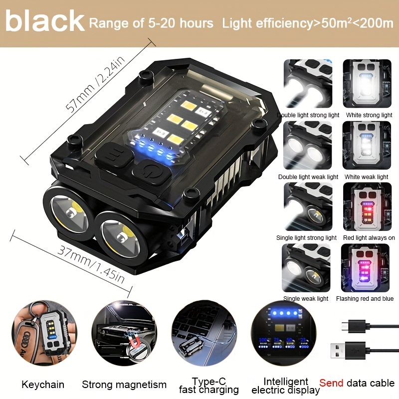 Strong Light Flashlight Small Portable Rechargeable Outdoor Multi ...