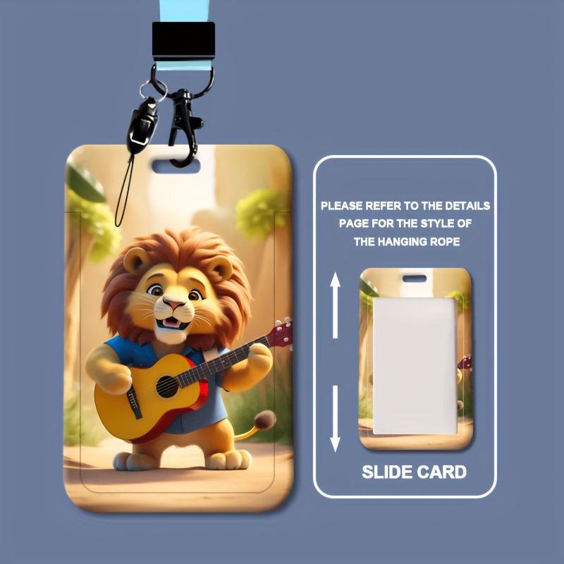 Guitar Lion Card Sleeve Campus Card Lunch Card Door Stop Bus - Temu ...