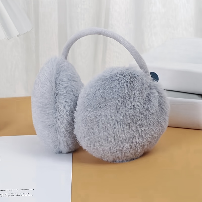 winter large coldproof plush earmuffs solid color thickened - {region_name}