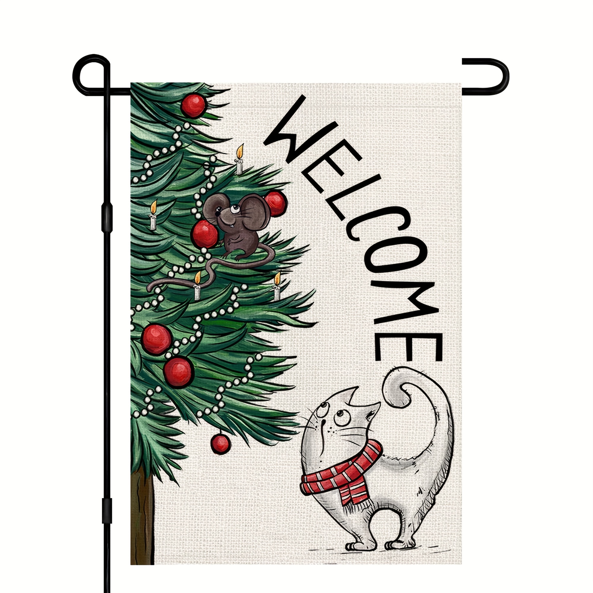 Garden Flag Welcome Christmas Garden Flags Burlap Double - Temu Australia