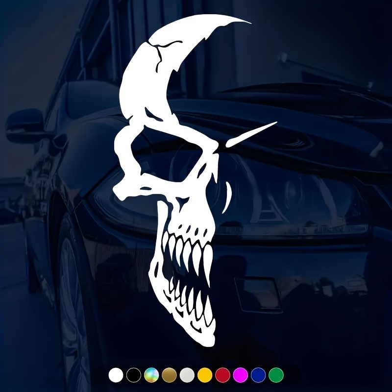 Half Face Skull Art Car Stickers Car Styling Vinyl - Temu United Kingdom