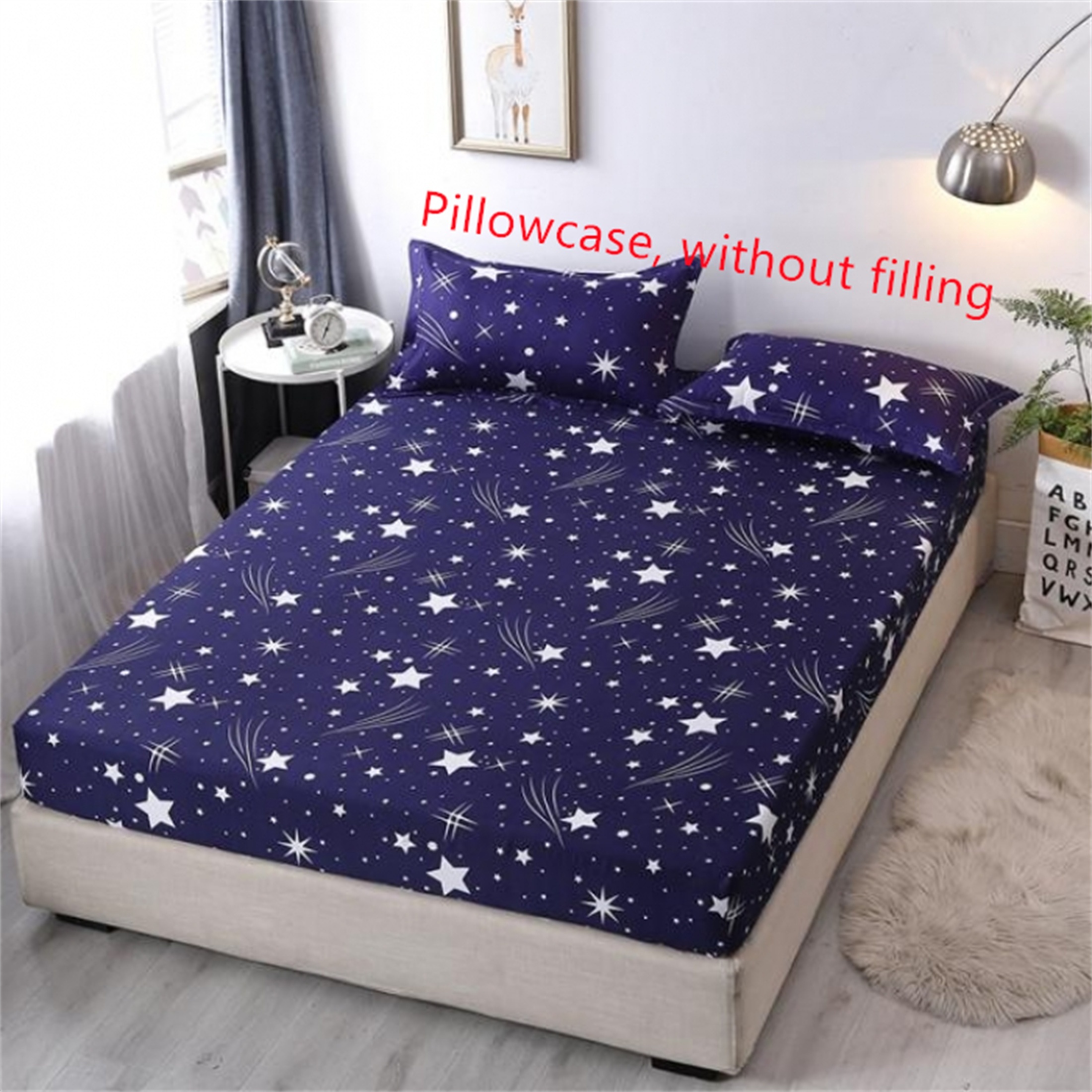 Print Fitted Sheet Set (1* Fitted Sheet + 2*pillowcases - Temu Kuwait