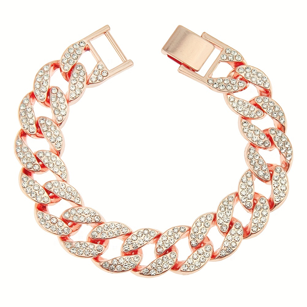 Alloy Cuban Link Chain Hip Hop Men/women Bracelet Necklace - Temu ...