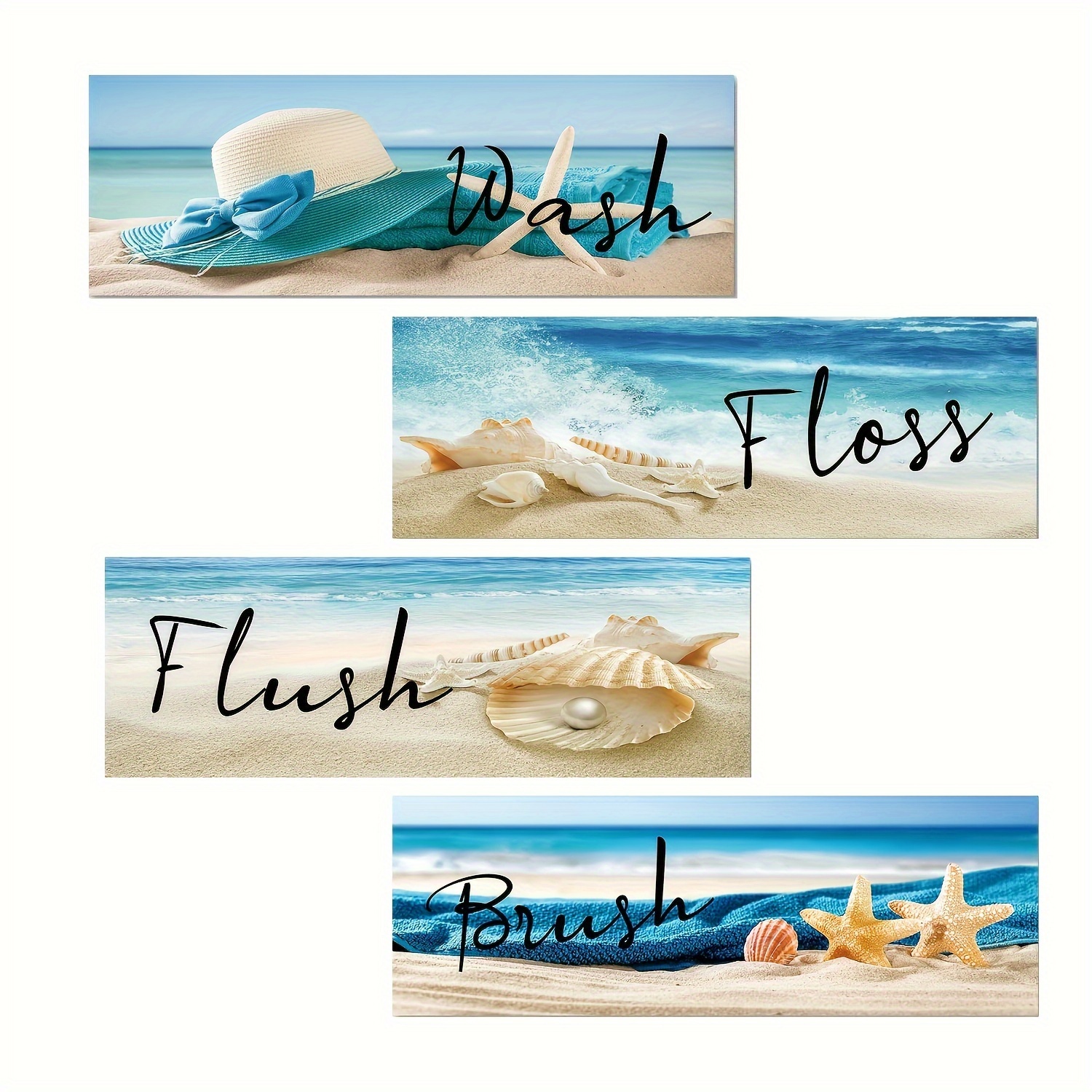 Beach Themed Bathroom Wall Decor Bathroom Wall Art - Temu Australia