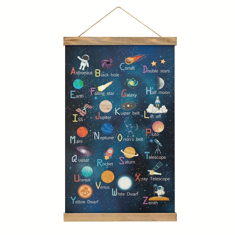 Outer Space Room Decor Hanger Framed Abc Alphabet Space - Temu Australia
