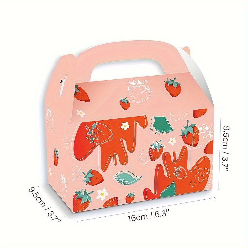 Strawberry Cardboard Treat Box Fruit Theme Party Favor Boxes - Temu ...