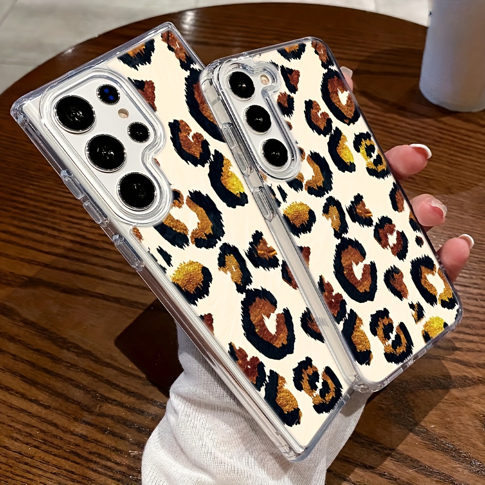 Cool Leopard Pattern Transparent Phone Case For Samsung - Temu New Zealand