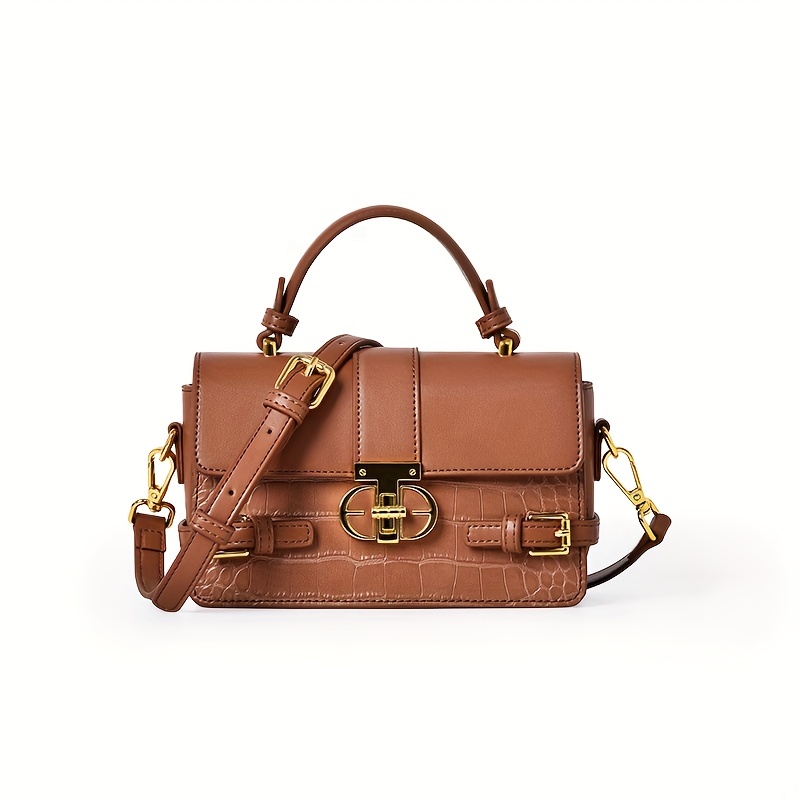 Mini Vintage Crossbody Bag Retro Crocodile Print Shoulder - Temu Australia