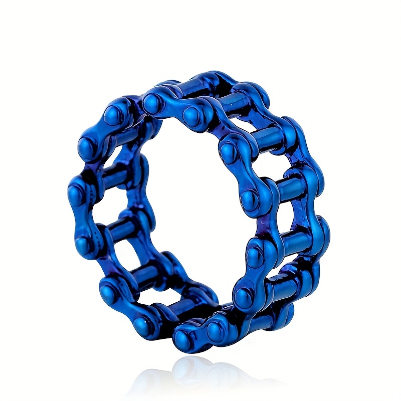 Titanium Steel Multiple Colors Ring Biker Chain Retro Hollow - Temu ...