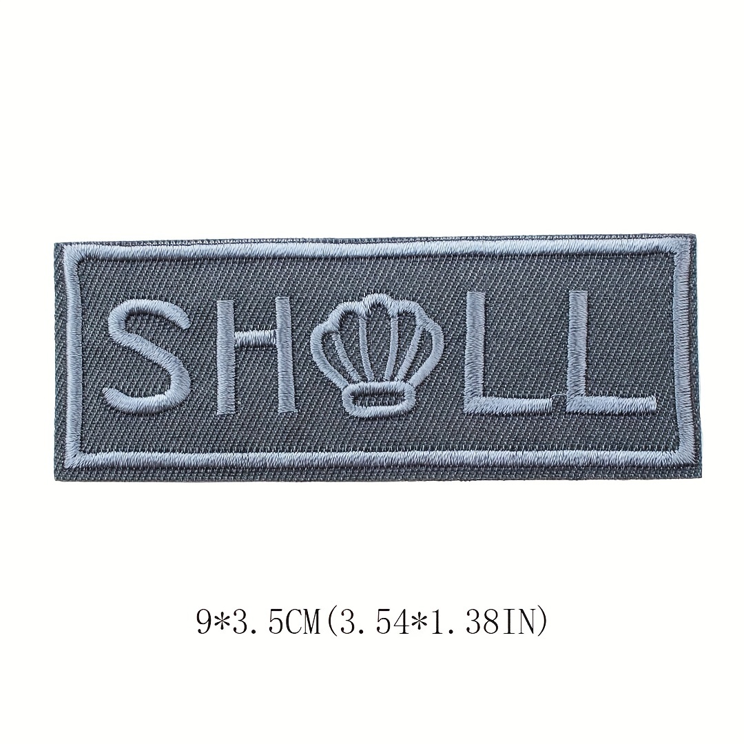 Embroidered Cloth Stickers English Gray Men Rectangular - Temu Canada