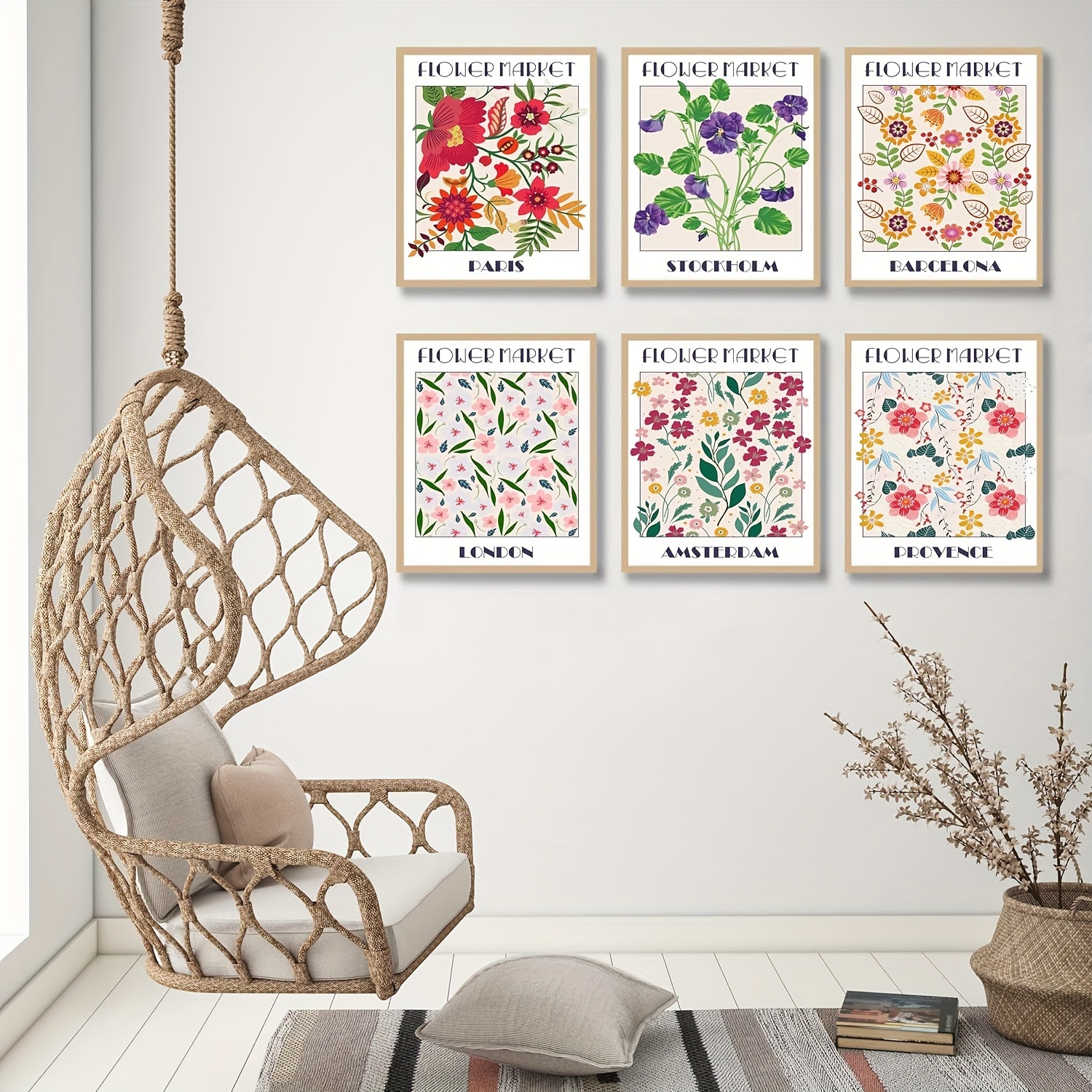 Flower Market Posters Wall Art Prints Floral Art Poster - Temu Australia