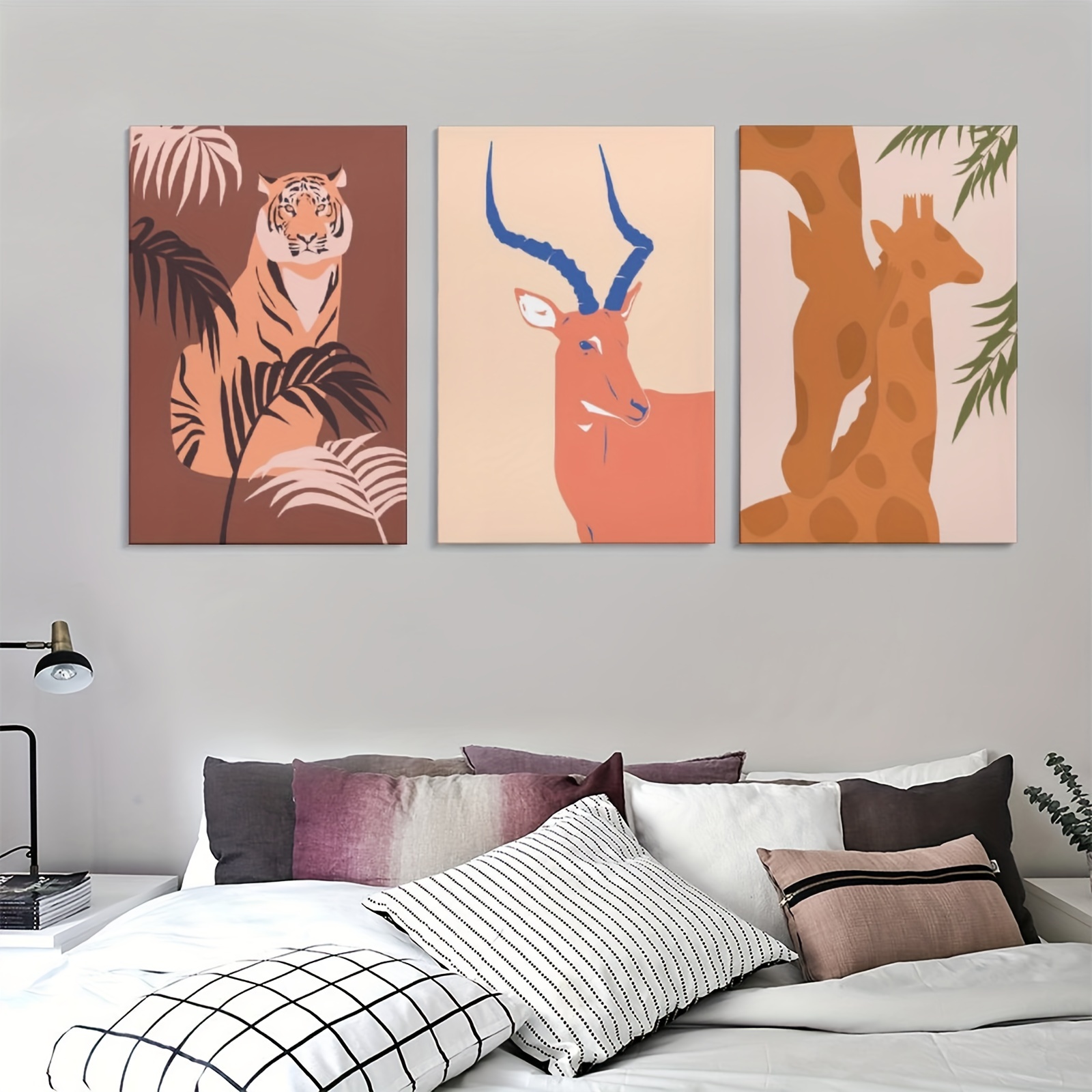Three Posters. Abstract Color Block Beautiful Animals Modern - Temu Canada