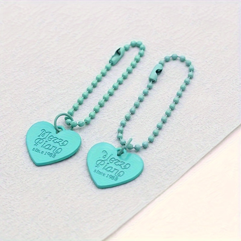 Colorful Bead Chain Heart Keychain Pendant Diy Box Bag - Temu New Zealand