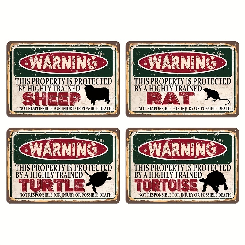 Turtle Metal Sign Funny Wall Sign Warning Property Protected - Temu Ireland