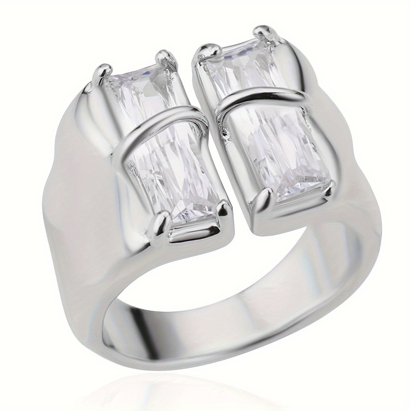 Hip Hop Personality Street Style Wide Ring Copper Square - Temu United ...