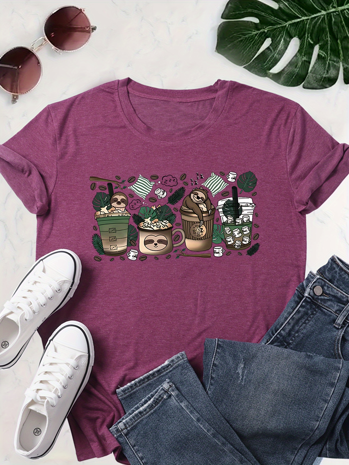 graphic print t shirt short sleeve crew neck casual top - Temu Australia