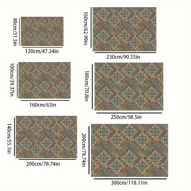 Chic Checkered Design Rug Bohemian Style Print - Temu United