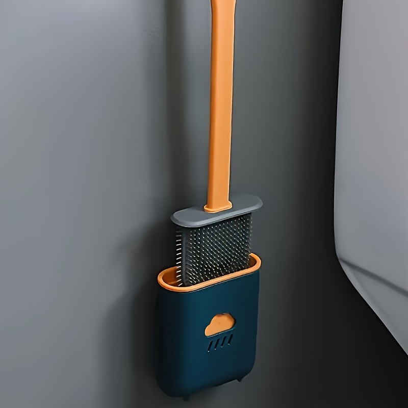 Silicone Cleaning Brush Punch free Wall mounted Toilet Brush - Temu New ...
