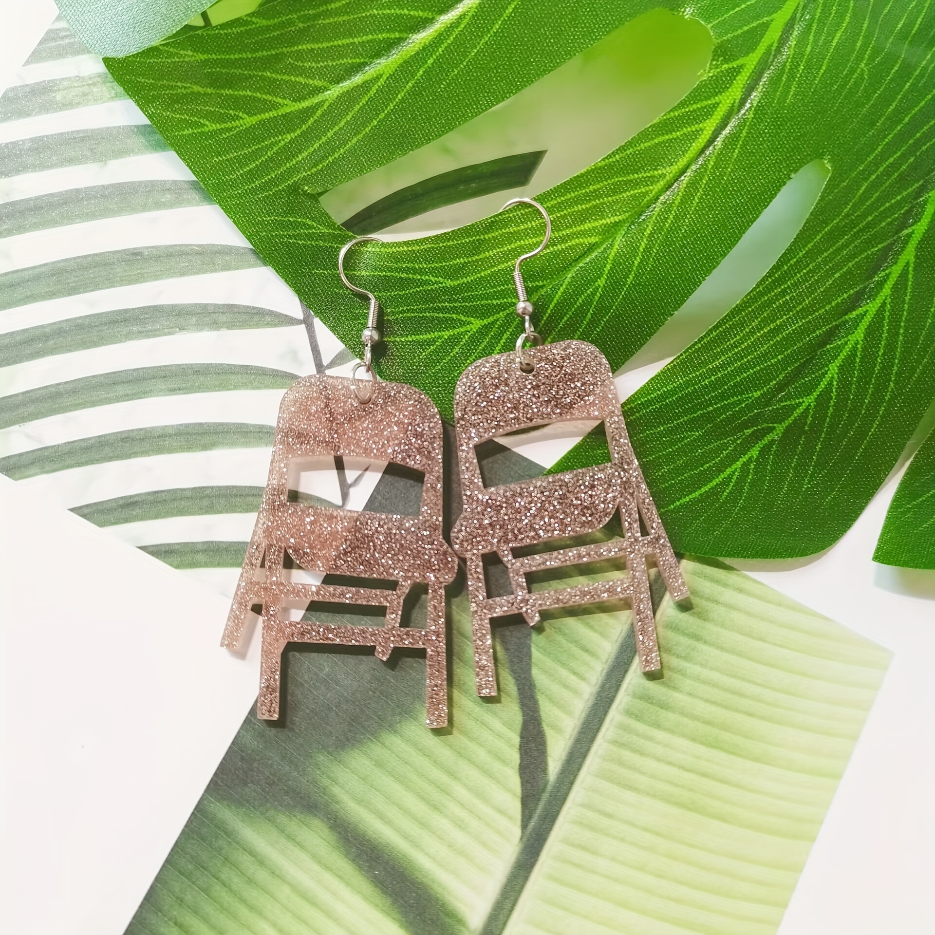 Creative Colorful Chair Design Dangle Earrings Simple Punk - Temu ...