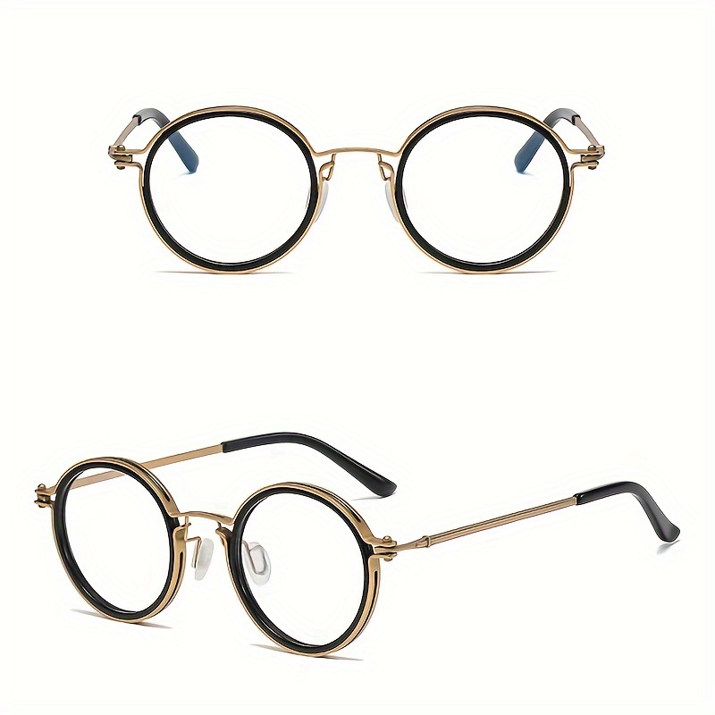 Retro Steampunk Cool Metal Frame Round Plano Glasses For Men Women ...