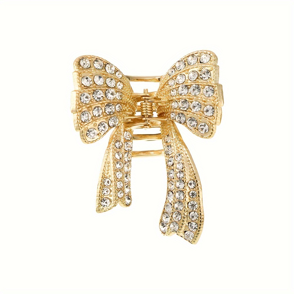 Faux Pearl Bow Hair Jaw Clips Vintage Non Slip Simple Irregular Hair ...