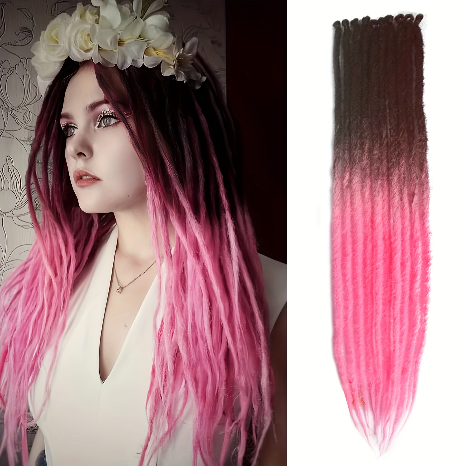 Synthetic Dreadlock Extensions 10 Strands Hippie Single - Temu