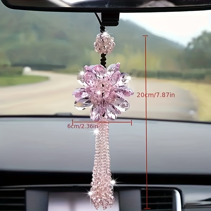 Crystal Peony Design Car Pendant High end Creative Car Temu
