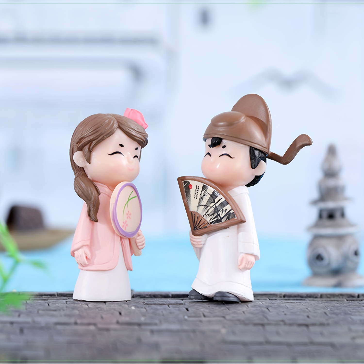 Couple Statues Miniatures Home Micro Landscape Plant Pots - Temu