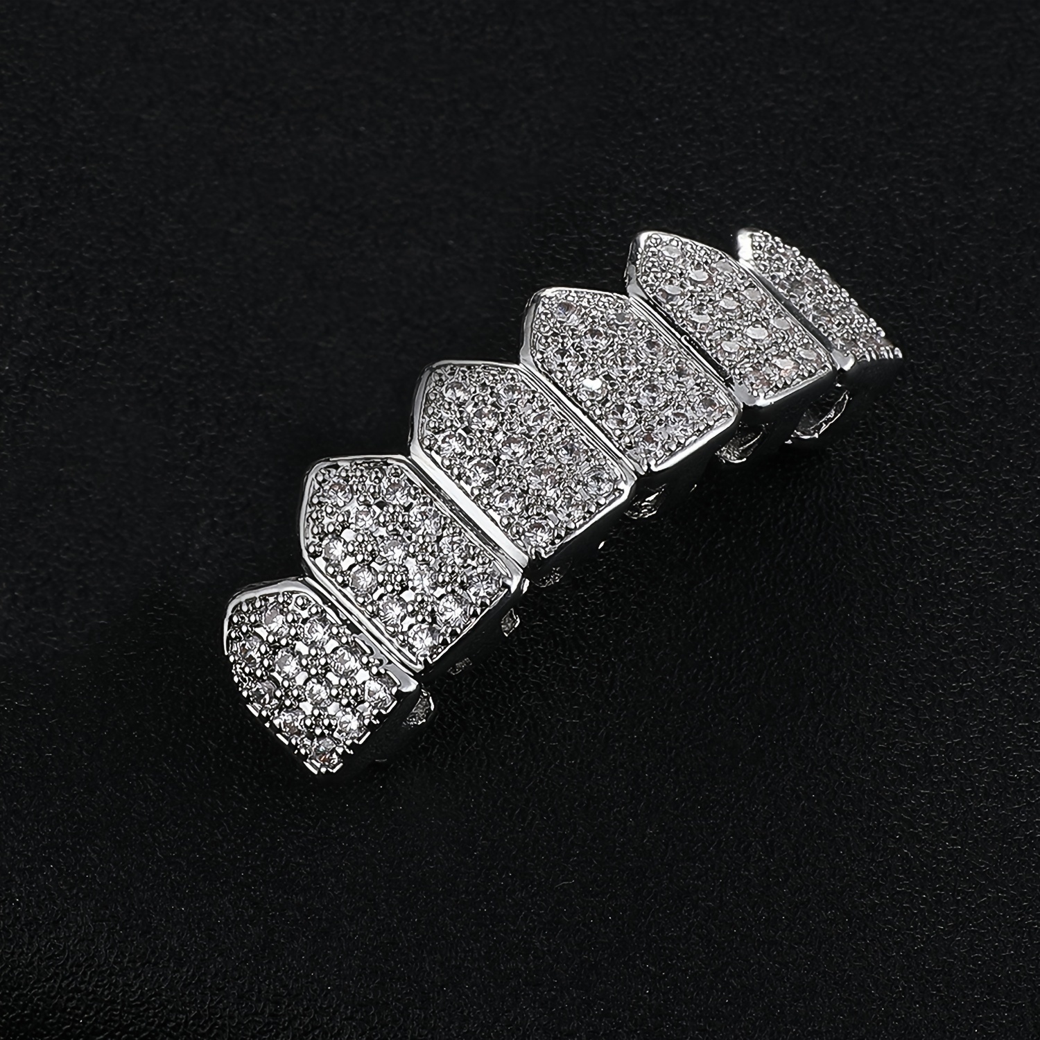 Men's Hip Hop Style Teeth Grillz Shiny Top Bottom Teeth - Temu United ...