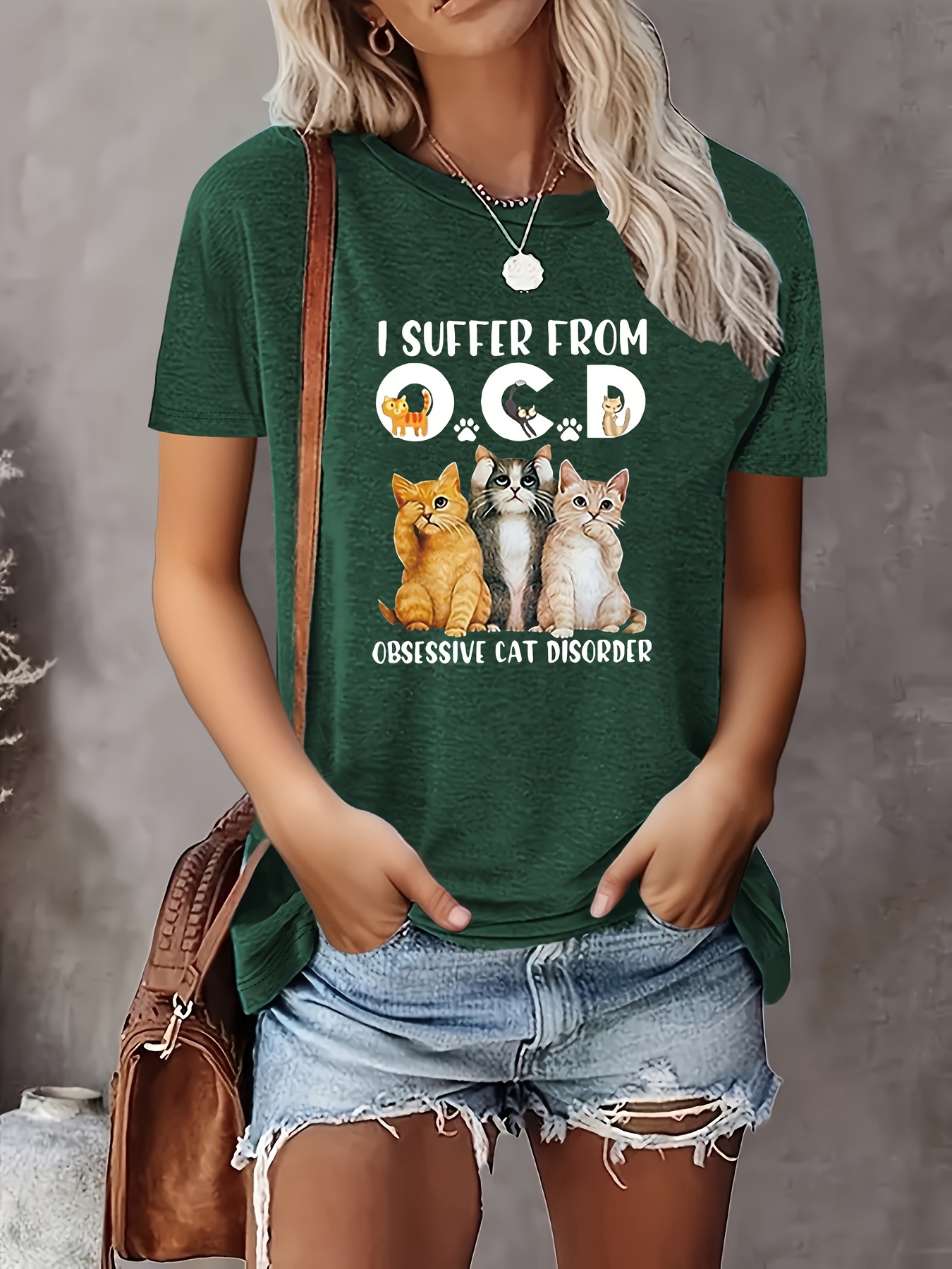 Plus Size Cat Print T shirt Casual Crew Neck Short Sleeve T - Temu Canada