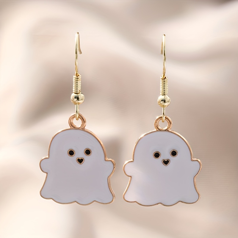2pcs/paire Halloween Cartoon Pumpkin Hat Ghost Drop Boucles - Temu France
