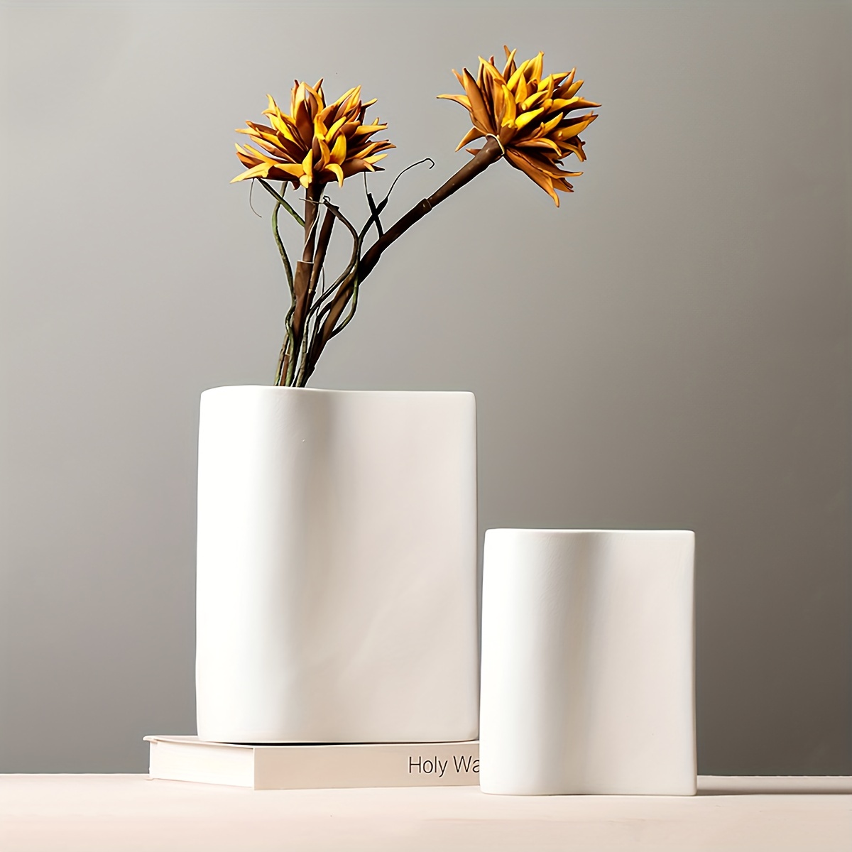 White Simple Creative Desktop Flower Arrangement Ornament - Temu Australia
