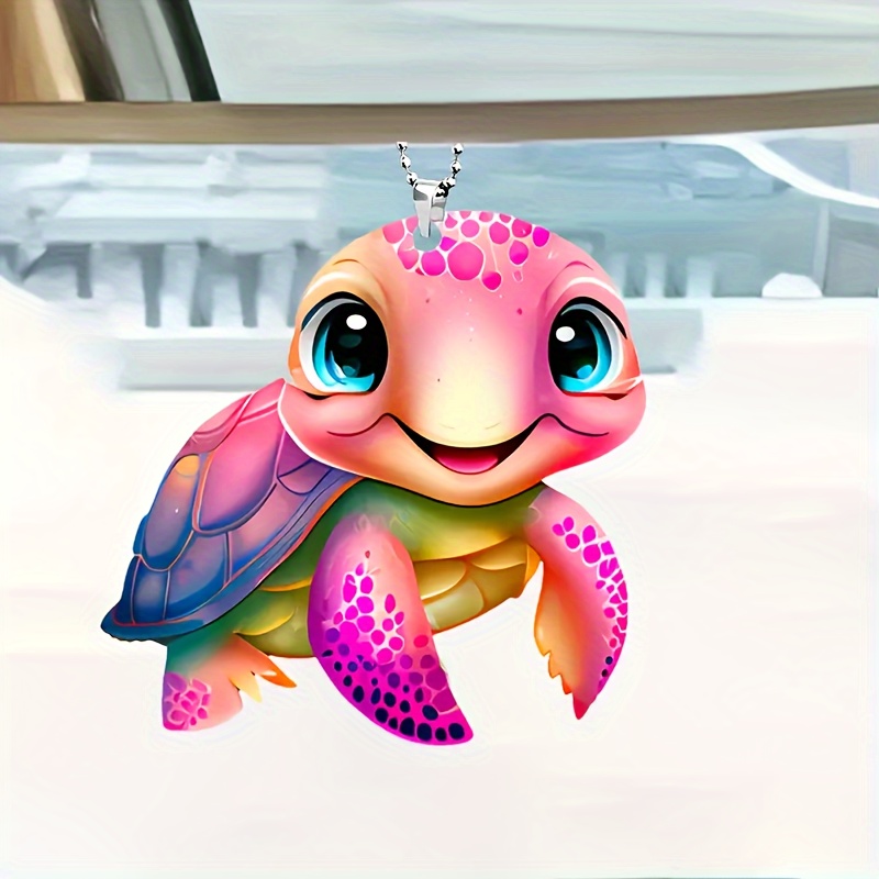 2d Acrylic Cute Bright Turtle Car Pendant Christmas Tree - Temu Australia