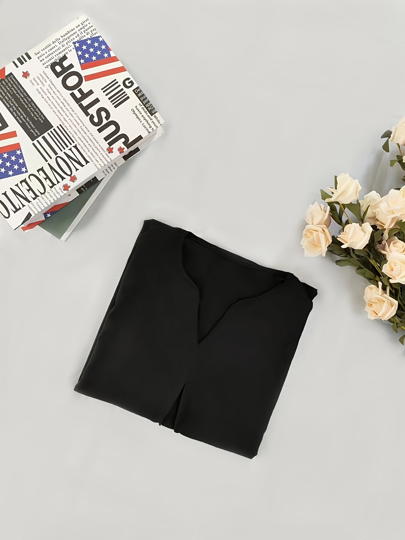 solid color notch neck t shirt casual long sleeve t shirt - Temu