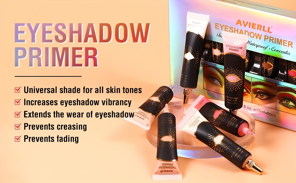 Eyeshadow Primer Set 6 colors Long lasting Full Coverage - Temu