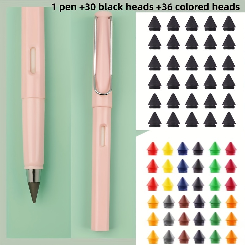 Pen + Blackhead + Color Head Pencil Hb Erasable Pencil - Temu New Zealand